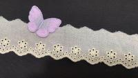 China 5cm Width Cotton Chicken Lace Trim with Tiny Cluster Flower Embroidery and Wavy Scalloped Edge for Dress Blouse for sale