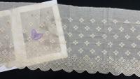 China Cotton Eyelet Embroidery Lace Trim, 30cm Wide Floral Scalloped Lace for Garment Decoration for sale