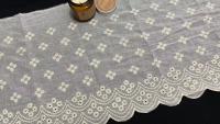 China Cotton Eyelet Embroidery Lace Trim, 30cm Wide Floral Scalloped Lace for Garment Decoration for sale