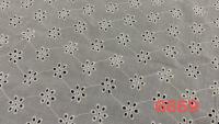 China Vintage Hollow‑Out Eyelet Embroidered Cotton Fabric, 150cm Wide Flower Cutwork Fabric for sale