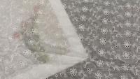 China Cotton Chicken Embroidery Lace Fabric with Winding Vine and Cluster Flower Motifs Fine Hollow Embroidery Soft Breathable Texture for sale