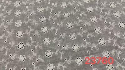 China Cotton Chicken Embroidery Lace Fabric with Winding Vine and Cluster Flower Motifs Fine Hollow Embroidery Soft Breathable Texture for sale