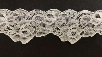 China Scalloped Edge Spandex Nylon Blend Floral Stretch Lace Trim for Middle Eastern Design for sale