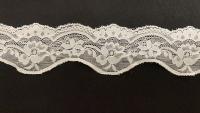 China 4.5cm Width Scalloped Edge Spandex Nylon Blend Stretch Lace Trim for Apparel Sewing for sale