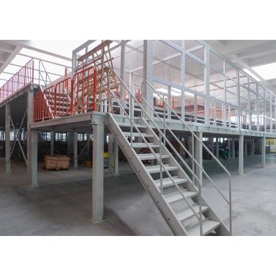 China Customized Width and Depth 500kg Load Mezzanine Floor with Solid or Perforated Surface for sale