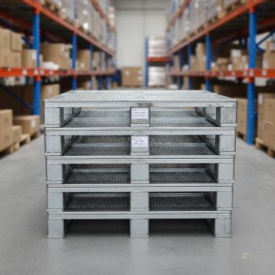 China Static Load 3000KG Steel Pallets Customizable Exterior Dimension ISO 6780 Compliance Ideal for Warehouse and Operations for sale