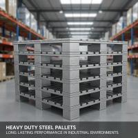 China Heavy Duty Steel Pallets Built to ISO 6780 Standard Ensuring Long Lasting Performance in Industrial Environments for sale