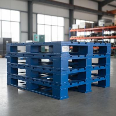 China Powder Coating Steel Pallets Customized Exterior Dimension Powder Coated Surface Finish Durable Heavy Duty Material Handling for sale
