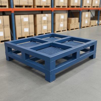 China Customized Weight Capacity Metal Steel Pallet Incorporating Powder Coated Surfacefinish Optimized for Safe Load Bearing and Industrial for sale