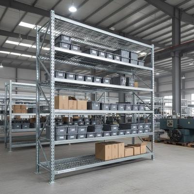 China Wire Mesh Industrial Steel Storage Rack 5 Shelves Robust Storage System Suitable for Industrial Warehouse Environments for sale