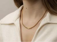 China CE K Gold Stainless Steel Fashion Necklaces Luxury LOVE 3d Ball Chain Necklace for sale