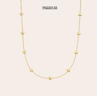 China Engagement 3d Love Heart Pendant Necklace Gold Plated Stainless Steel Chain for sale