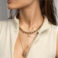 China torque simple horseshoe buckle cross necklace 18K Gold Stainless Steel Necklace for sale