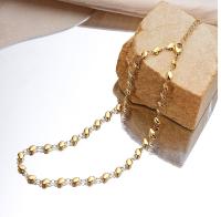 China many round fringed shell cross chocker necklace K Gold Stainless Steel Necklace for sale