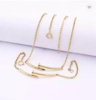China Anniversary Stainless Steel Jewelry Set Love Token Nail Bracelet And Necklace Set for sale