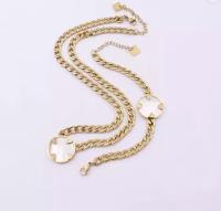 China K Gold Stainless Steel Jewelry Set Lush Simple White Fritillary Inlaid Chain Bracelet for sale