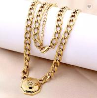 China 3 Piece Stainless Steel Jewelry Set Hexagon Cornucopia Gold Plated Bracelets for sale