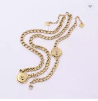 China 3 Piece Stainless Steel Jewelry Set Hexagon Cornucopia Gold Plated Bracelets for sale