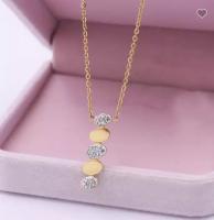 China Female Stainless Steel Jewelry Set High Drop Shaped Rhinestone Jewelry Necklace for sale