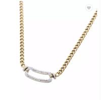 China Gold Stainless Steel Necklace Horseshoe Buckle Rhinestone Cuff Bracelet for sale