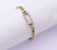 China Gold Stainless Steel Necklace Horseshoe Buckle Rhinestone Cuff Bracelet for sale