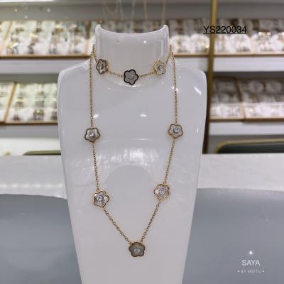 China CE Engagement Stainless Steel Jewelry Set White Fritillary Plum Necklace for sale