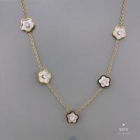 China CE Engagement Stainless Steel Jewelry Set White Fritillary Plum Necklace for sale