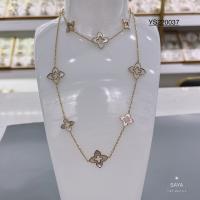 China white fritillary rhombus flower necklace 18k Gold Plated Stainless Steel Jewelry for sale
