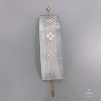 China white fritillary rhombus flower necklace 18k Gold Plated Stainless Steel Jewelry for sale