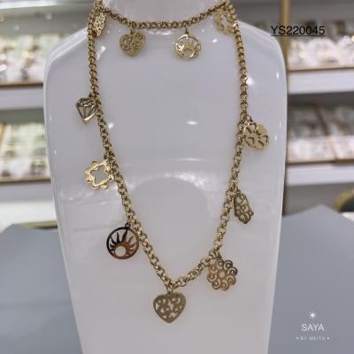 China Ancient Greek 18k Gold Plated Stainless Steel Necklace With Tassel Large Pendant for sale