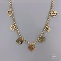 China Ancient Greek 18k Gold Plated Stainless Steel Necklace With Tassel Large Pendant for sale