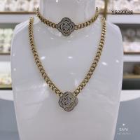 China ODM Stainless Steel Jewelry Set Rhinestone Circle Overlap Necklace Bangle Set for sale