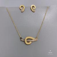 China Lady Stainless Steel Jewelry Set Necklace And Earring Set For Wedding for sale