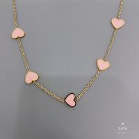 China 14 Karat Gold Tone Stainless Steel Jewelry Love Heart Pendant Necklace for sale