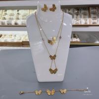 China Wedding 14k Gold Stainless Steel Necklace With Butterfly Pendant for sale