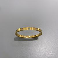 China Inlay Color Gem Four Diamond Screw Bangle For Men And Women Stainless Steel Bangle for sale