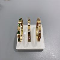 China Luxury Large Colored Jewel Buckle Stainless Steel Bangle For Engagement for sale