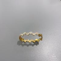 China Expensive Jewelry 18K Rosegold Stainless Steel Bangle Heart Set Diamond Bracelet for sale