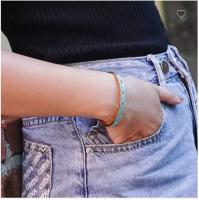 China Luxury Brands Enameled Blue Love Buckle Bracelet 24k Gold Stainless Steel Bangle for sale