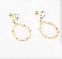 China Large Rhinestone Pendant Earrings Blingbling Pendant Stainless Steel Earrings for sale