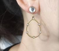 China Large Rhinestone Pendant Earrings Blingbling Pendant Stainless Steel Earrings for sale