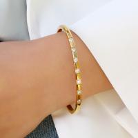 China Jewelry CZ Hinged Oval Cuff Bangle Bracelet For Women Girl Christmas Gift Couple for sale
