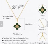 China MINTER 3 Pcs Lucky Four-Leaf Clover Jewelry Shine Diamond Gold-Plated  Necklace Earrings Bracelet for sale