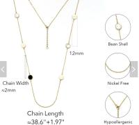 China Round Simulated Shell Pearl Strand Layered Necklace For Dainty Multiple Strands Long Necklace for sale