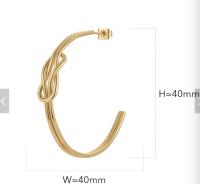 China Oem Gold Hoop Earrings For Women Girls Gold Plated Knot Statement Lightweight Thick Trendy Small Open for sale