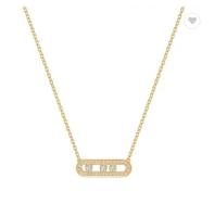 China 18K Gold Plated Stainless Steel Jewelry Hollow Oval Zircon Pendant Trendy For Women for sale
