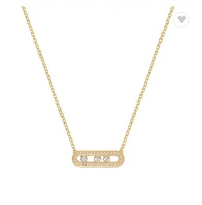 China 18K Gold Plated Stainless Steel Jewelry Hollow Oval Zircon Pendant Trendy For Women for sale