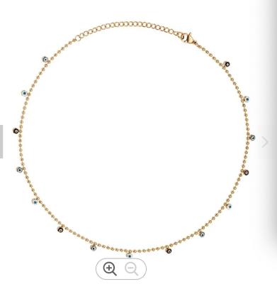 China 18K Gold Plated Stainless Steel Jewelry Ball Chain Epoxy Eye Ball Charms For Ladies for sale