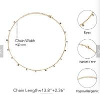 China 18K Gold Plated Stainless Steel Jewelry Ball Chain Epoxy Eye Ball Charms For Ladies for sale