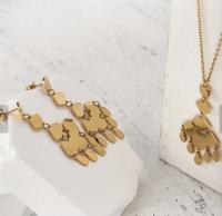 China Sanfenly Gold Jewelry Sets for Women Girls Gold Layered Necklaces Chain Bracelets Knuckle Rings Gold Jewelry for sale